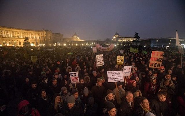 Tens of thousands protest Austria’s new right-wing government ...