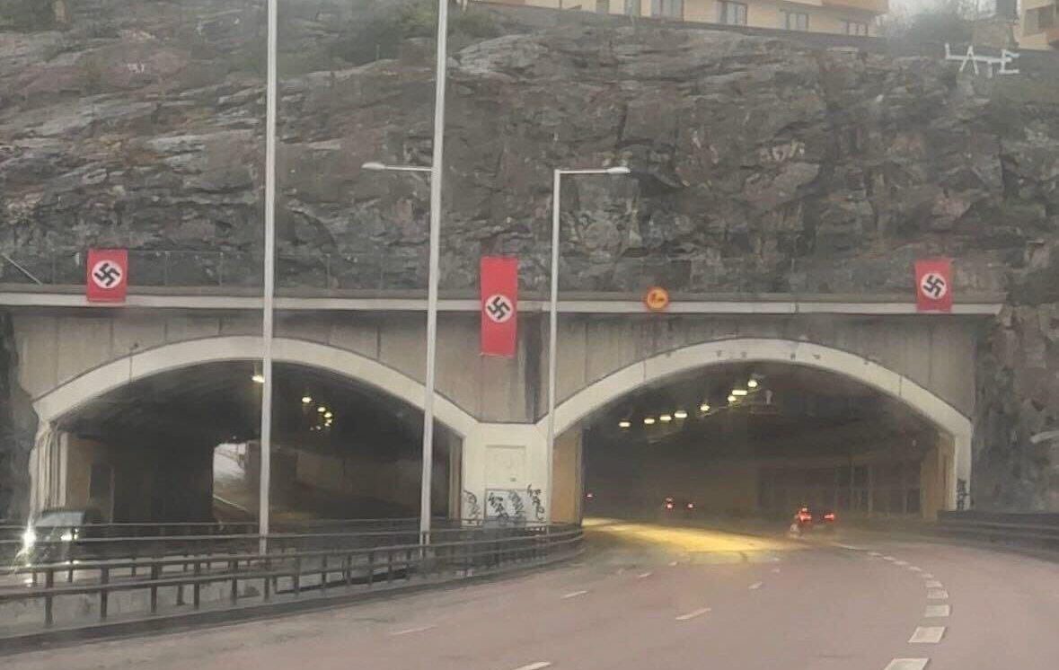 Nazi banners hung over Stockholm tunnel on Hitler's birthday - European ...